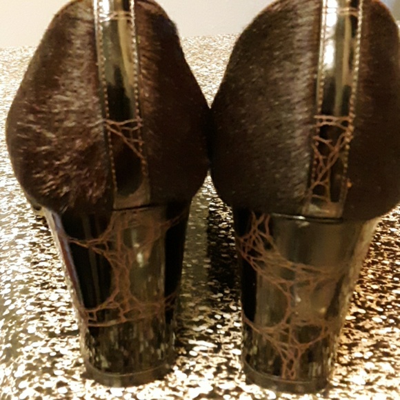 Pancaldi | Shoes | Pancaldi Calfhair Patent Heels Nwot | Poshmark